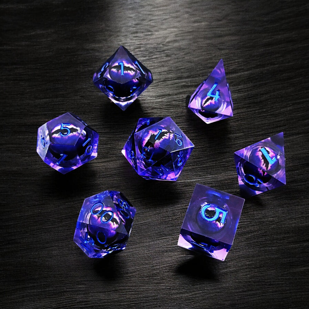 Dark Purple Phantom Nebula Dragon Eye Liquid Core Resin Dnd D&d Dice S ...